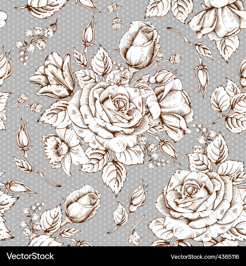 Rose seamless Royalty Free Vector Image - VectorStock