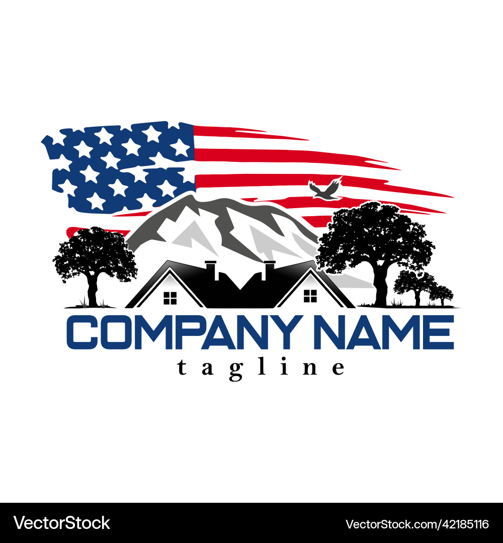 Us construction company logo Royalty Free Vector Image