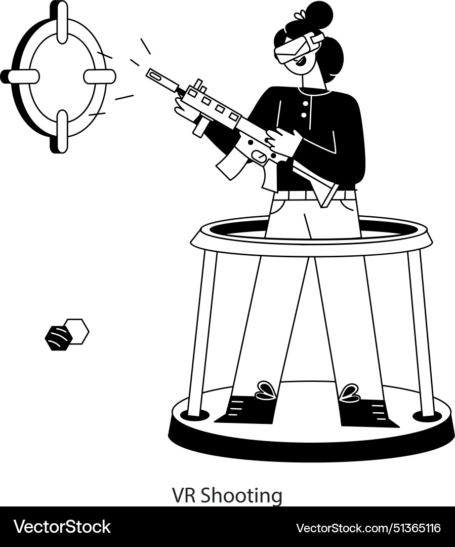 Vr shooting Royalty Free Vector Image - VectorStock