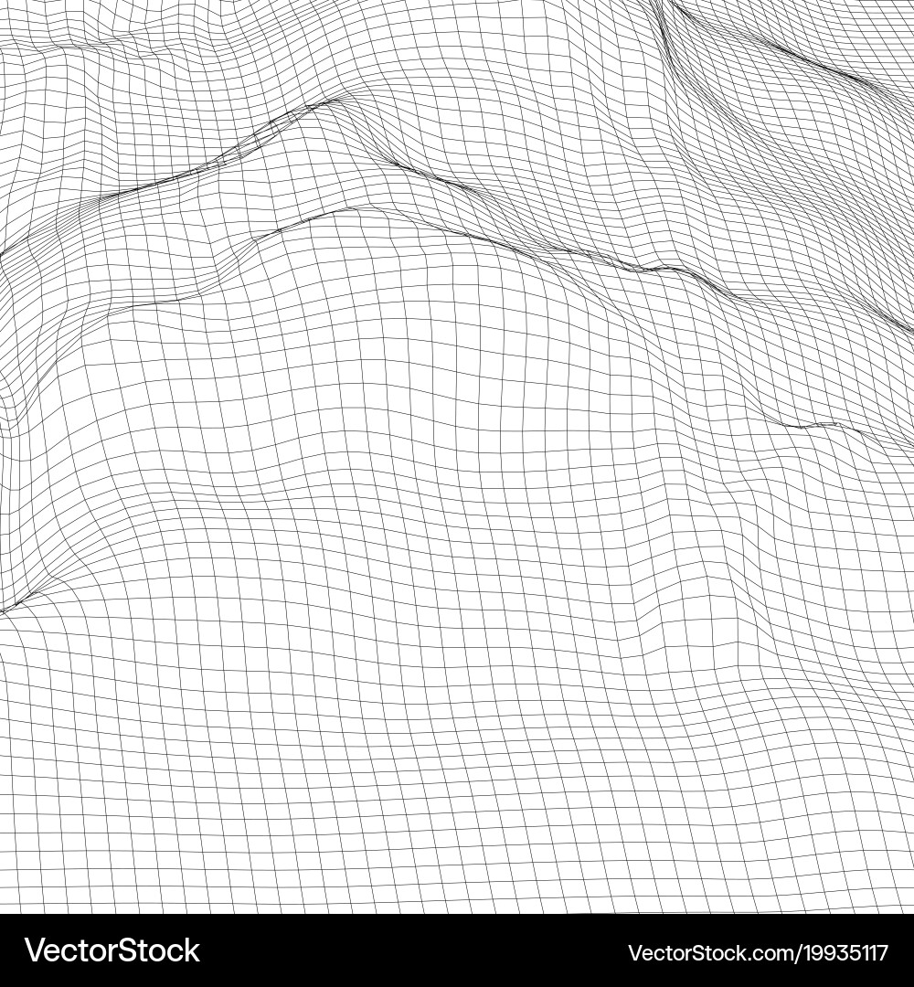 Abstract digital wireframe landscape background Vector Image