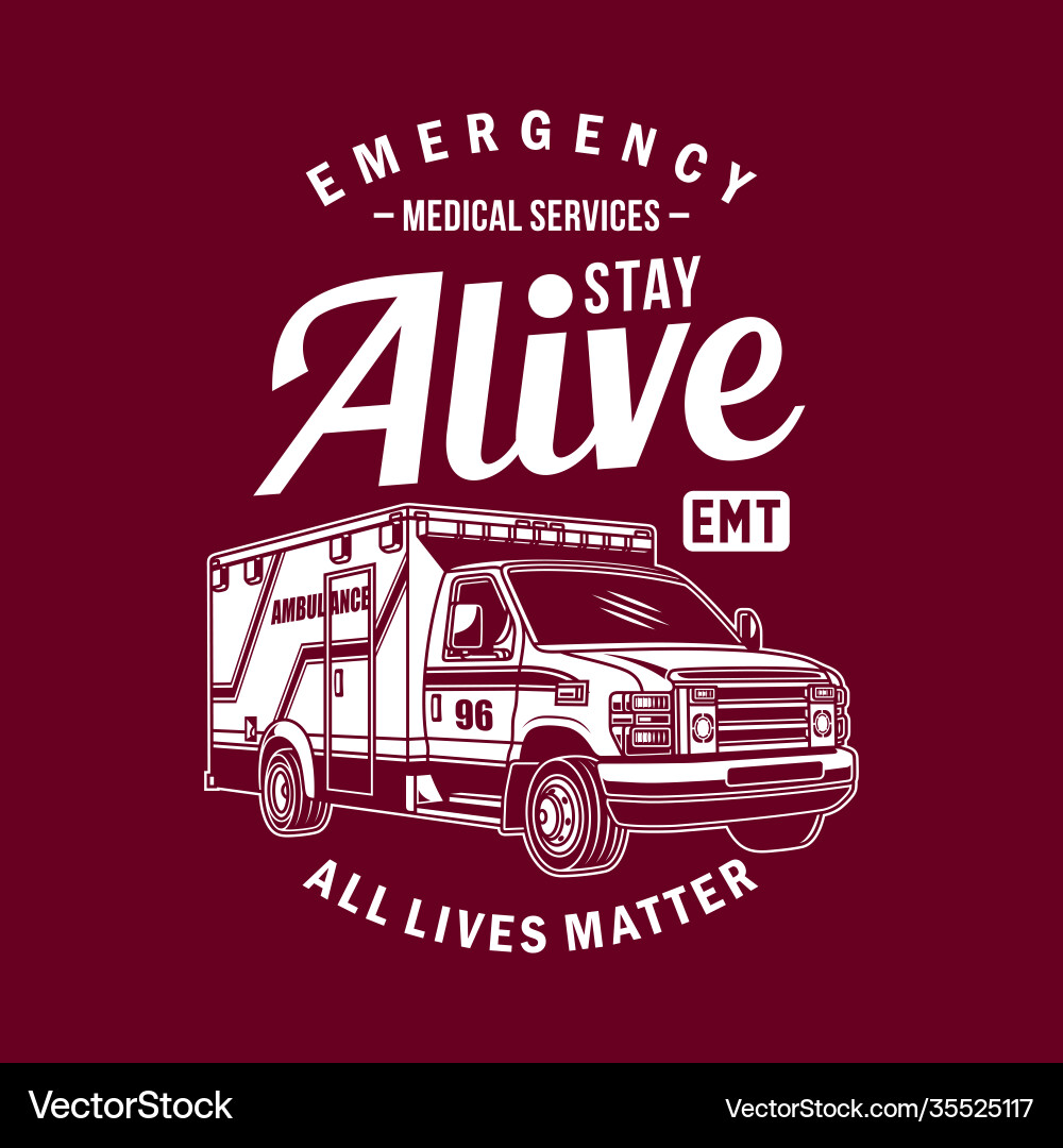 Ambulance van graphic Royalty Free Vector Image