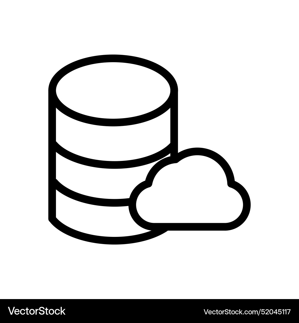 Cloud database icon design in filled and outlined Vector Image