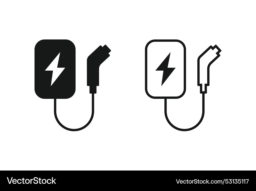 Electric Vehicle Charging Station Icon Royalty Free Vector