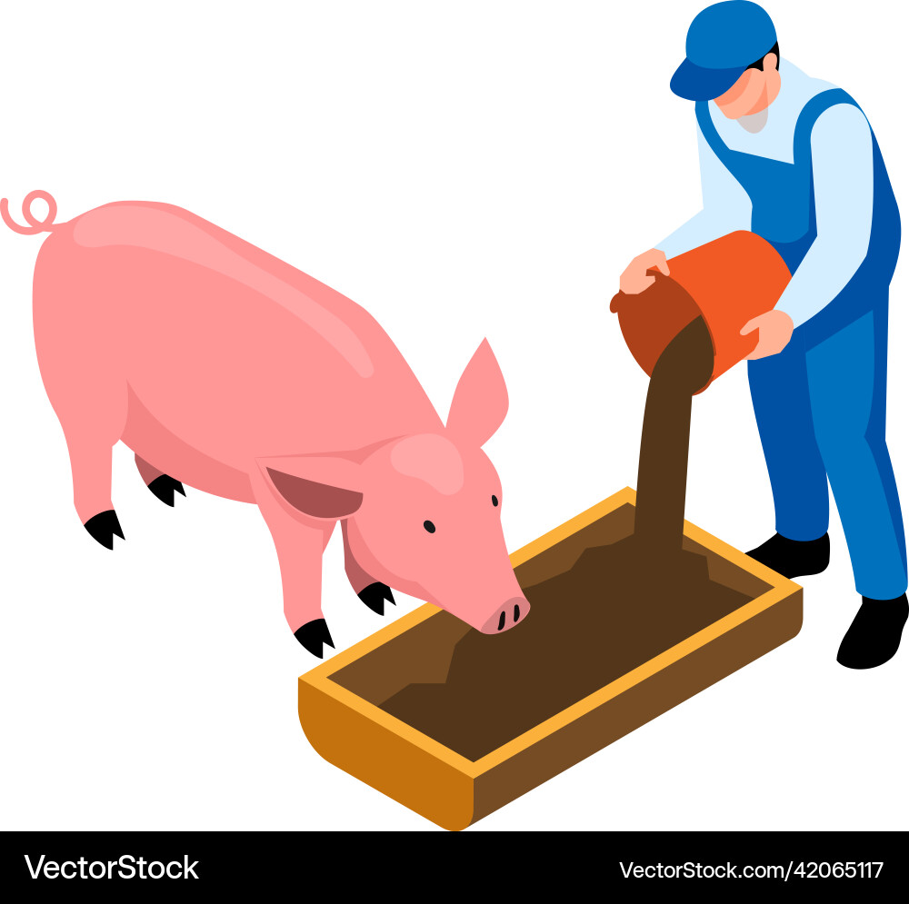 Farmer isometric icon Royalty Free Vector Image