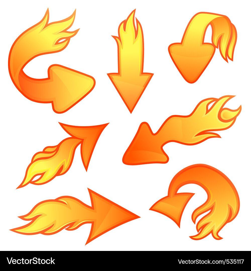Fire Arrows Set Royalty Free Vector Image - VectorStock