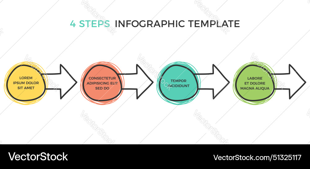 Infographic template with 4 arrows Royalty Free Vector Image