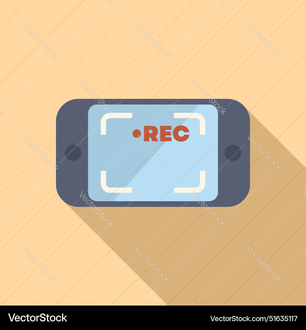 Smartphone recording video with rec symbol on Vector Image