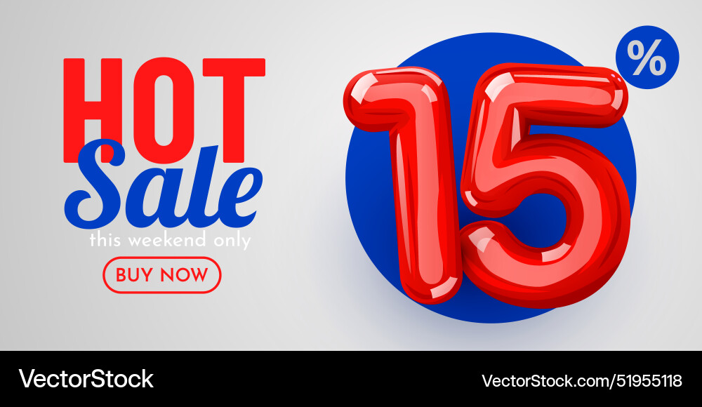 15 percent off discount creative composition mega Vector Image