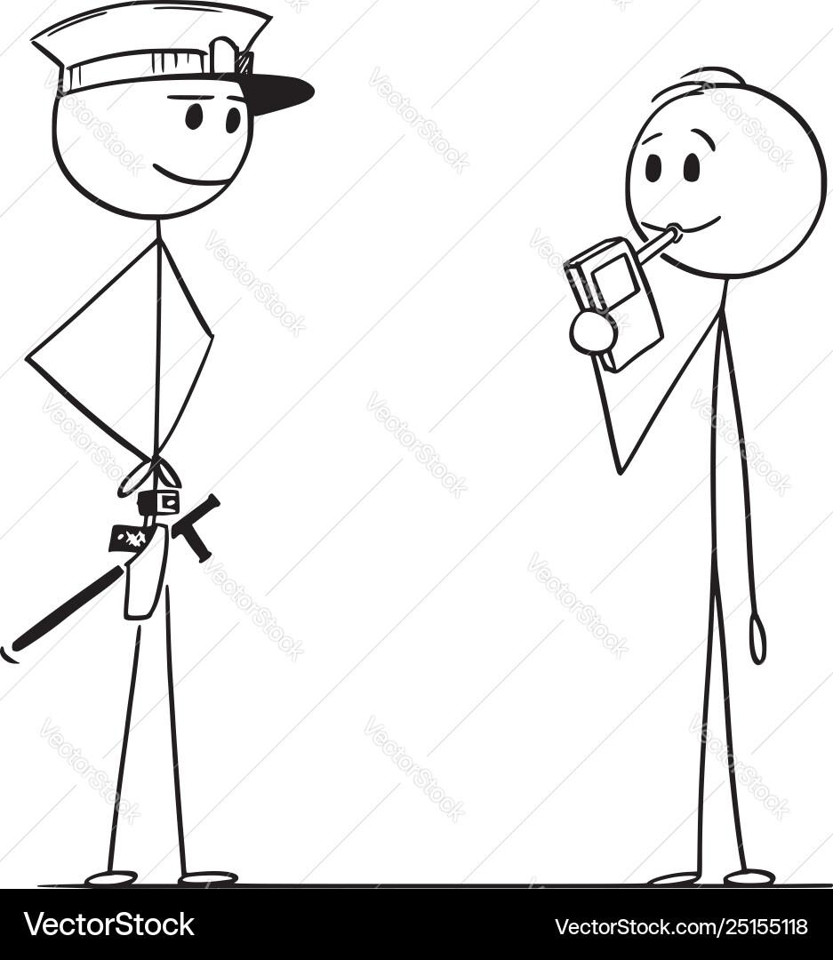 Alcohol Level Check by Police Royalty Free Vector Image