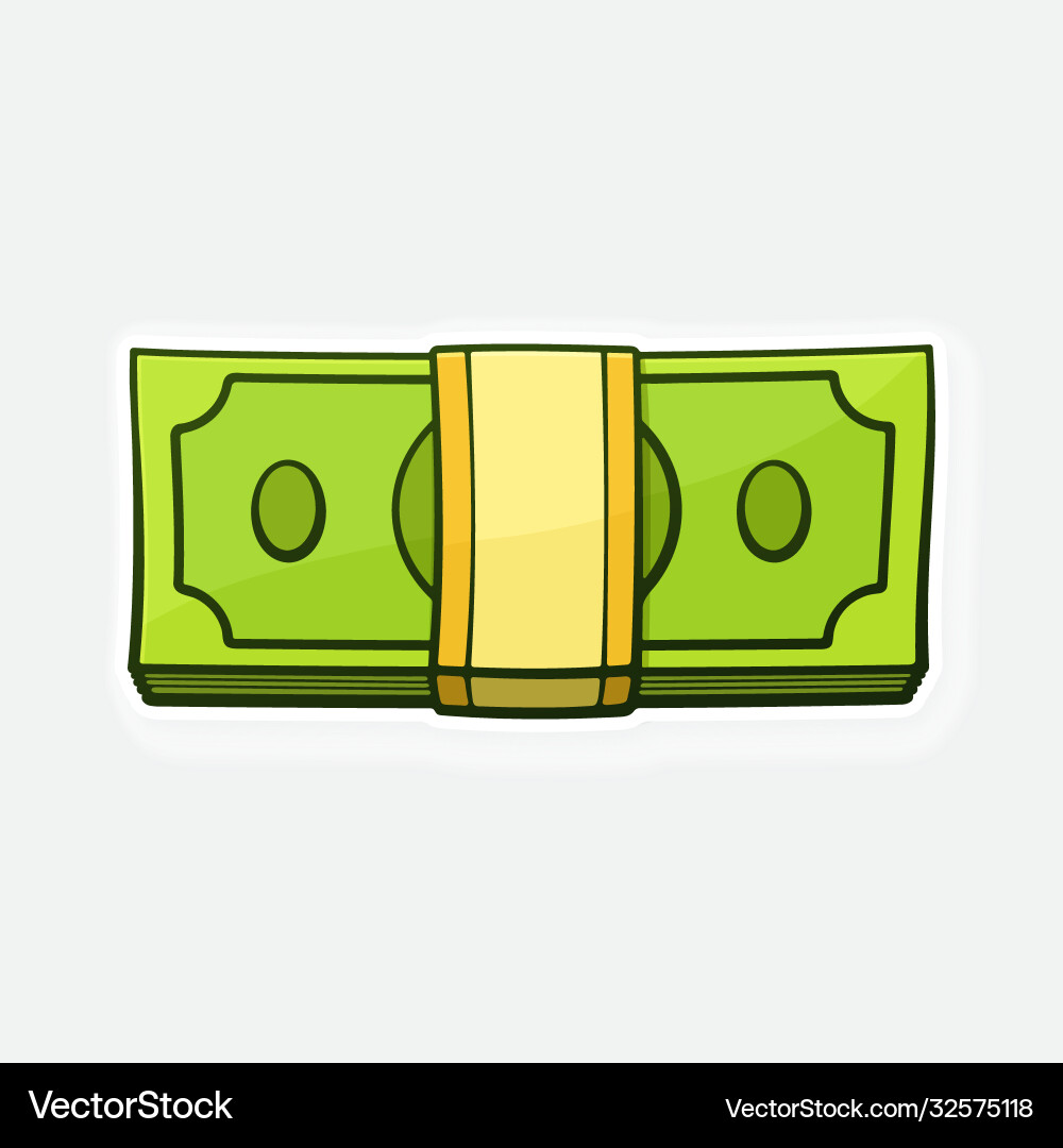 Bundle paper money Royalty Free Vector Image - VectorStock