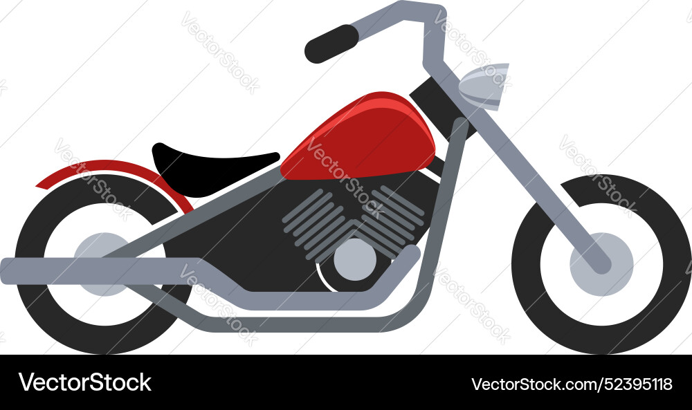 Classic Chopper Motorcycle Silhouette Royalty Free Vector