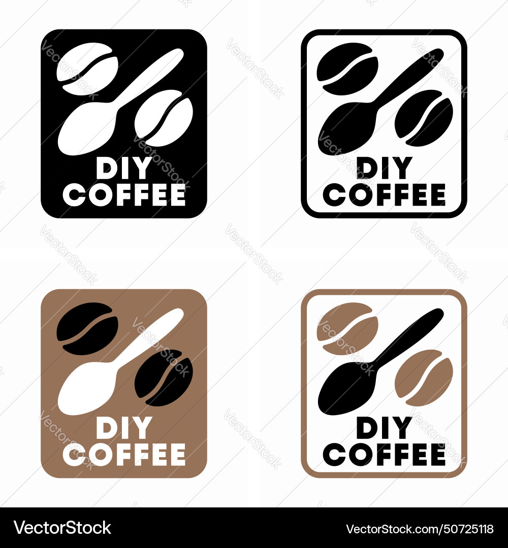 Diy coffee information sign Royalty Free Vector Image