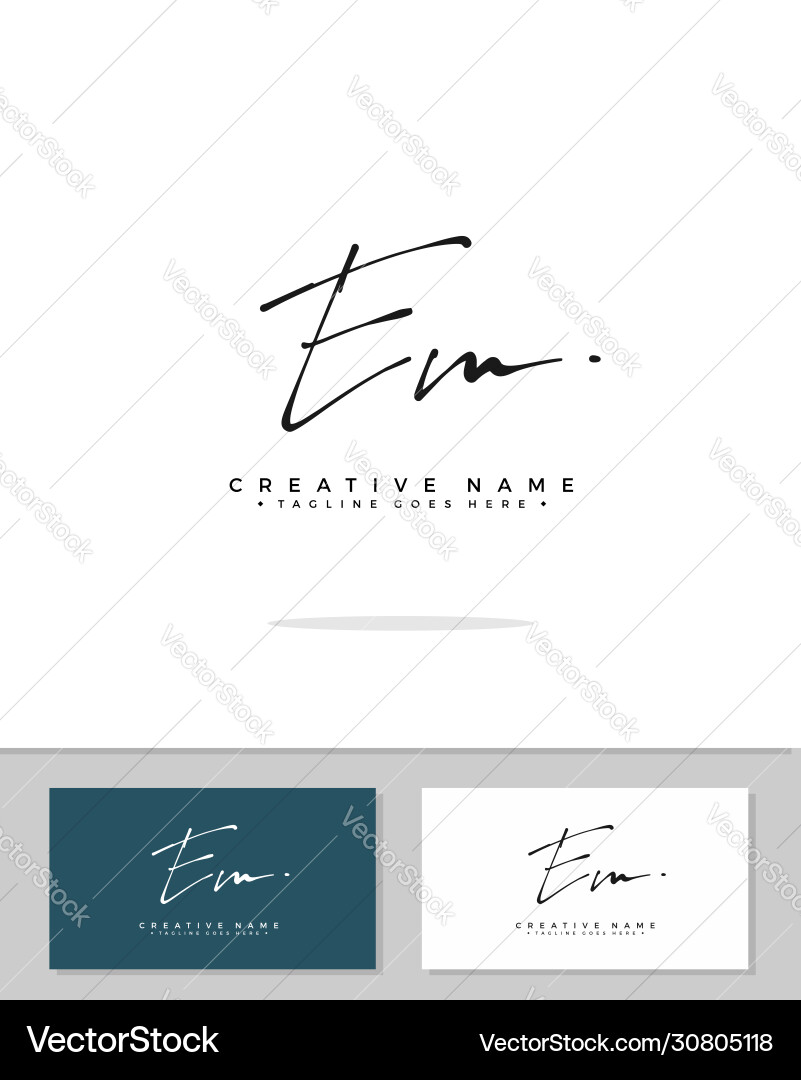 Elegant Handwritten Initial Signature Logo Vector Image