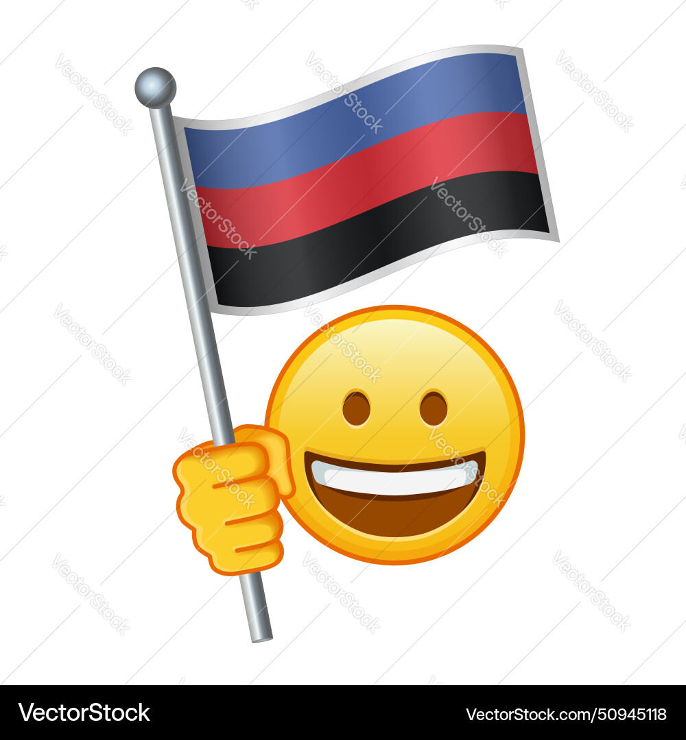 Emoji with polyamorous pride flag large size Vector Image