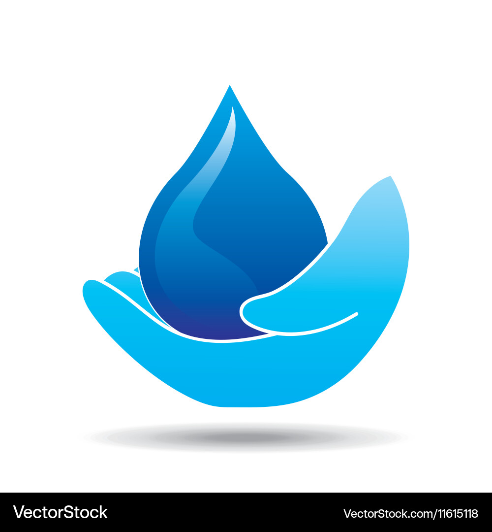 Hand holding drop water icon Royalty Free Vector Image