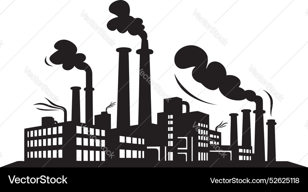 Polluted perspectives factory air pollution Vector Image