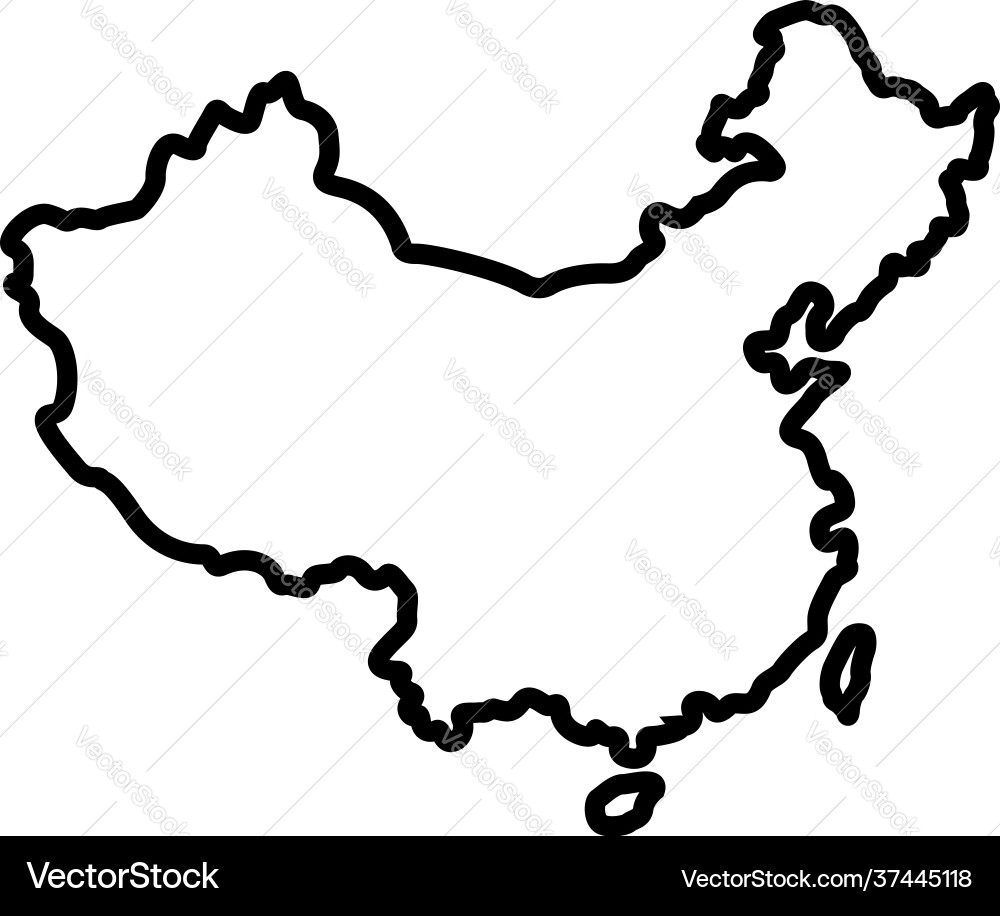 Simplified map china with taiwan outline Vector Image