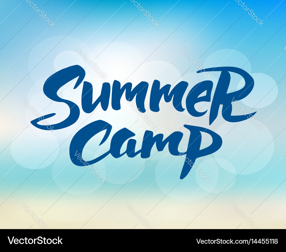 Summer camp hand drawn brush lettering Royalty Free Vector