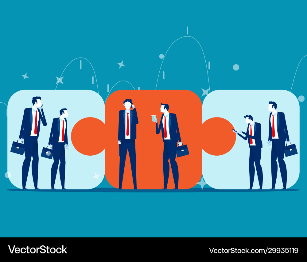 Business team connecting concept Royalty Free Vector Image