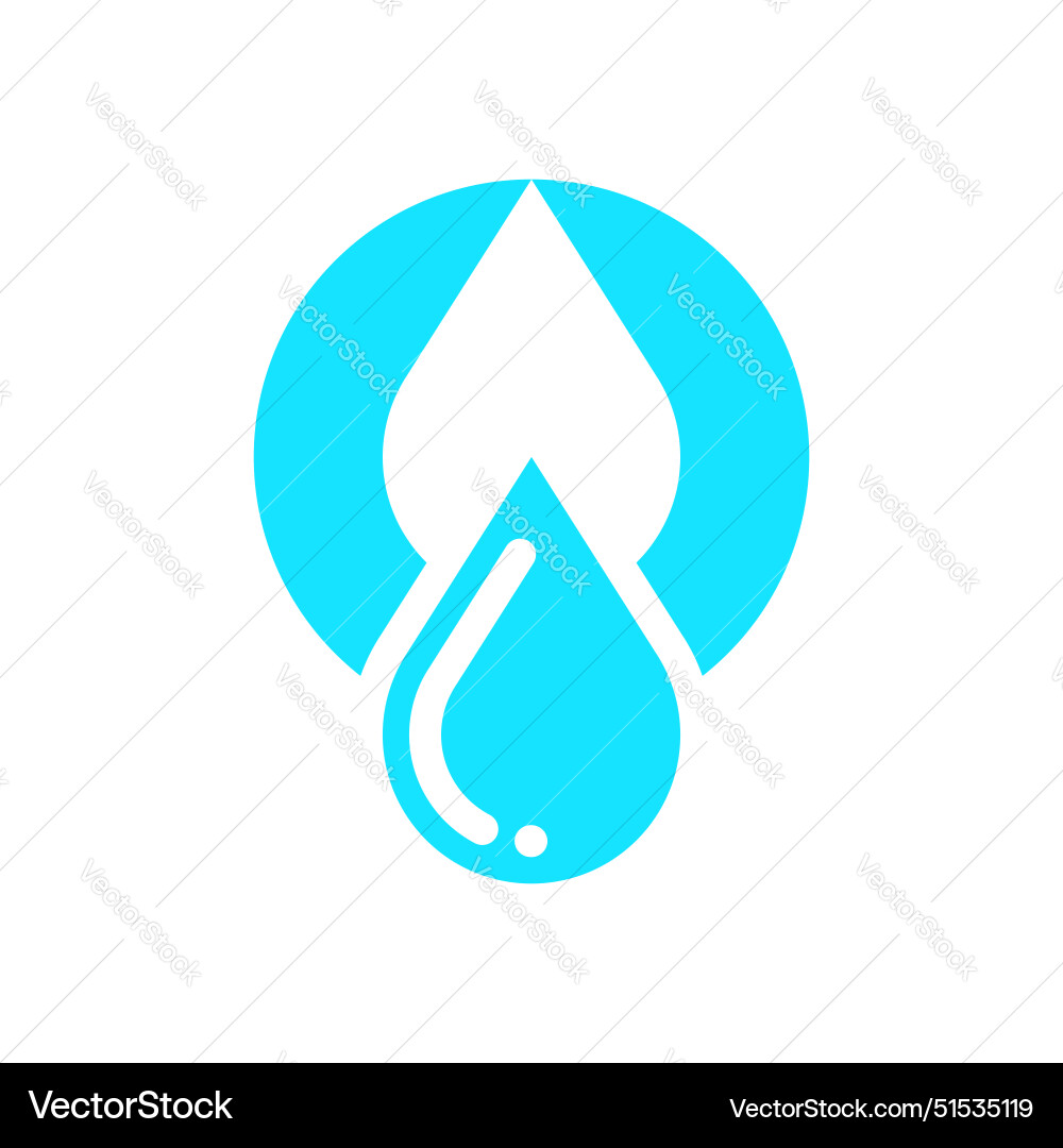 Contemporary hydration logo with round shape and Vector Image