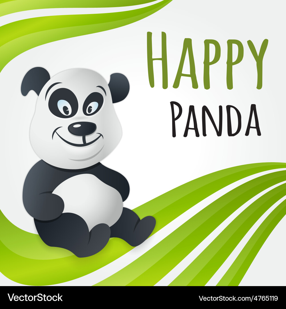 Cute happy panda character Royalty Free Vector Image