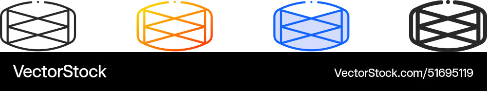 Dholak iconthin linear gradient blue stroke and Vector Image