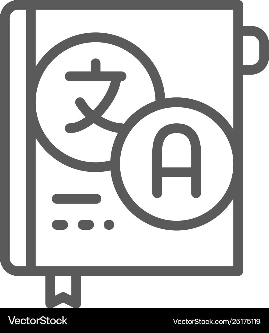 Dictionary vocabulary line icon Royalty Free Vector Image