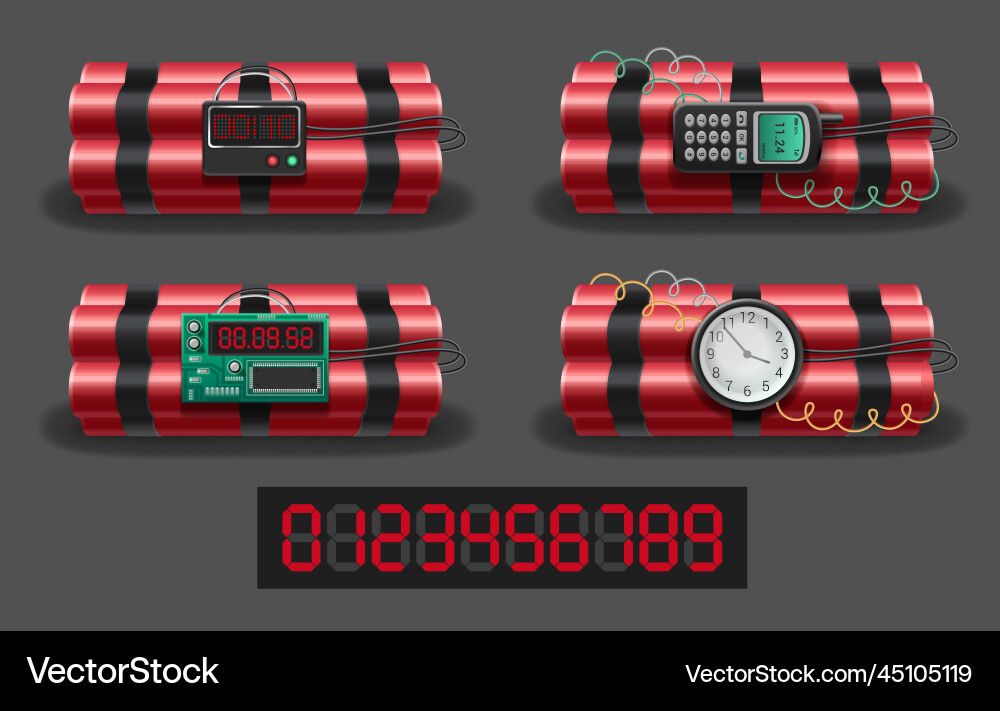 Dynamite bombs set Royalty Free Vector Image - VectorStock