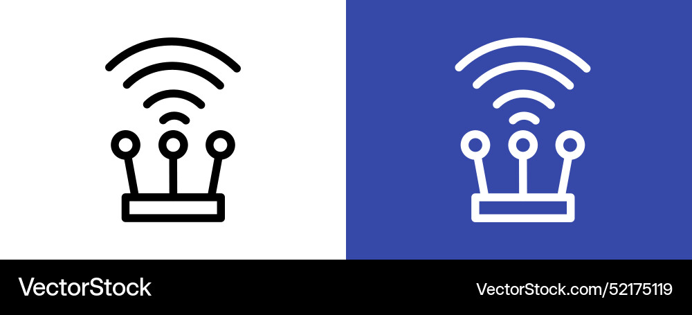 Fiber optic cable logo sign set outline Royalty Free Vector
