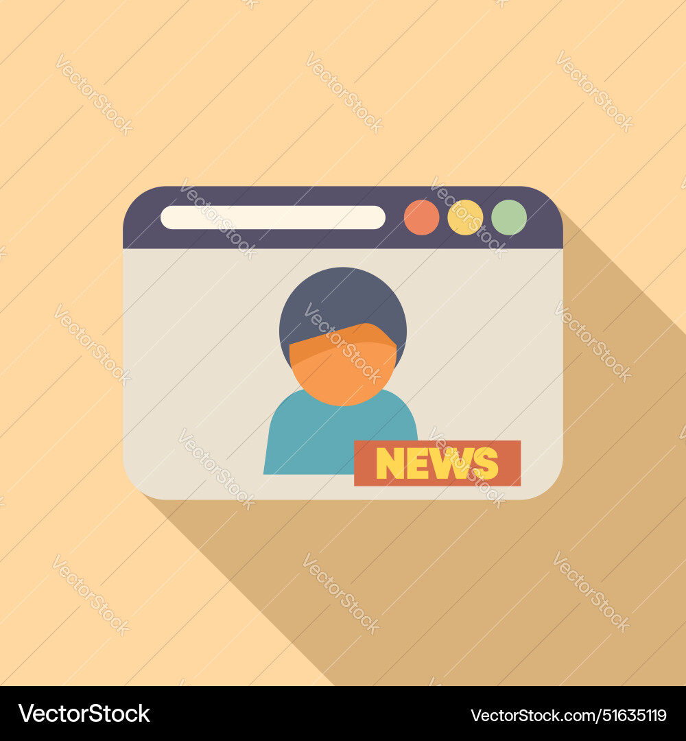 Journalist presenting breaking news on website Vector Image