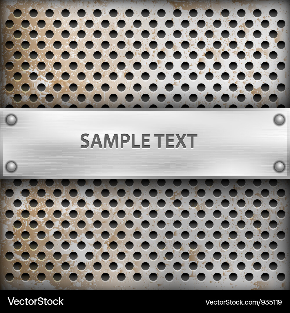 Metal background with plate for text Royalty Free Vector