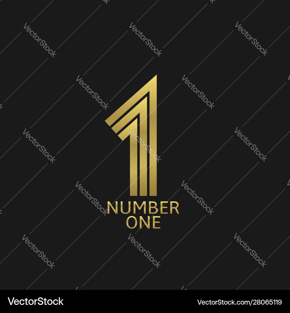 Number One Icon - Golden Award Royalty Free Vector Image