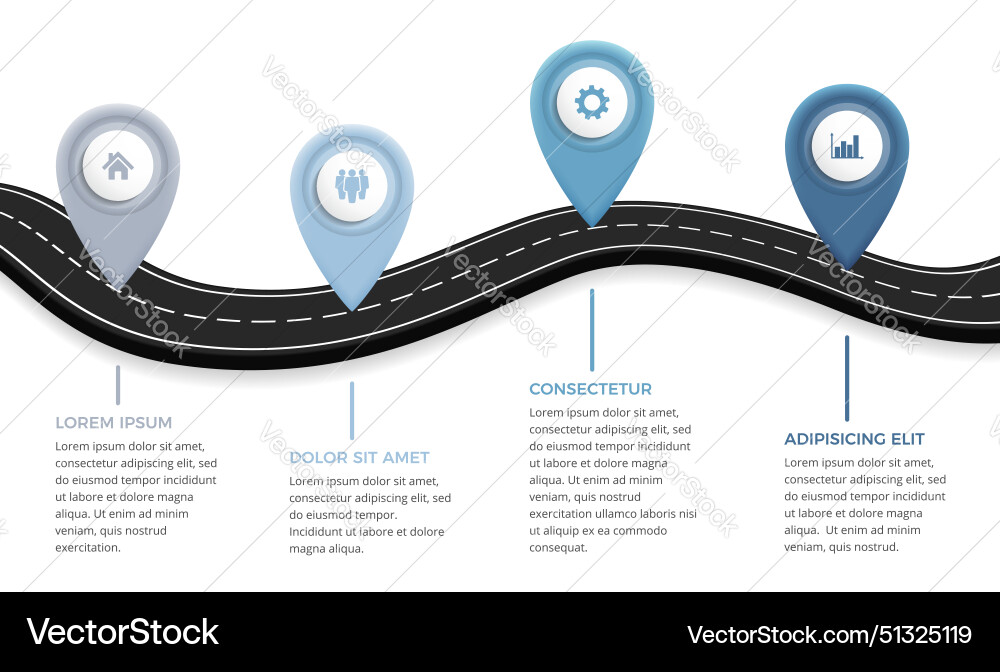Road infographics Royalty Free Vector Image - VectorStock
