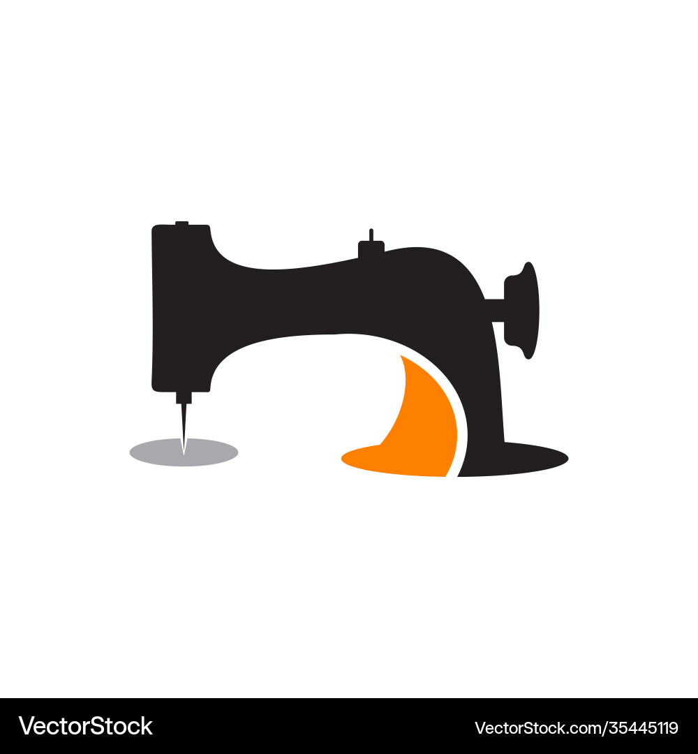 Sewing machine logo design template Royalty Free Vector