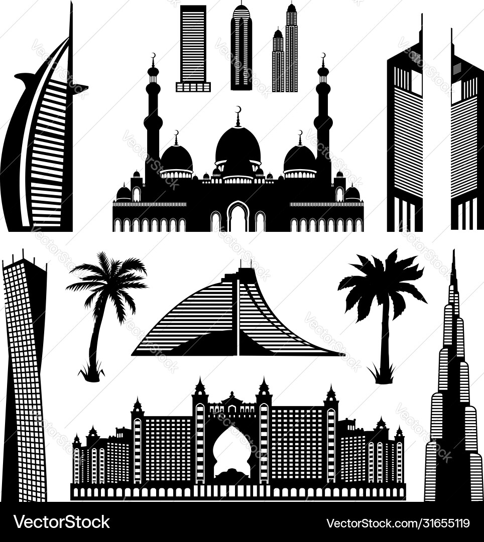 United arab emirates dubai architectural Vector Image