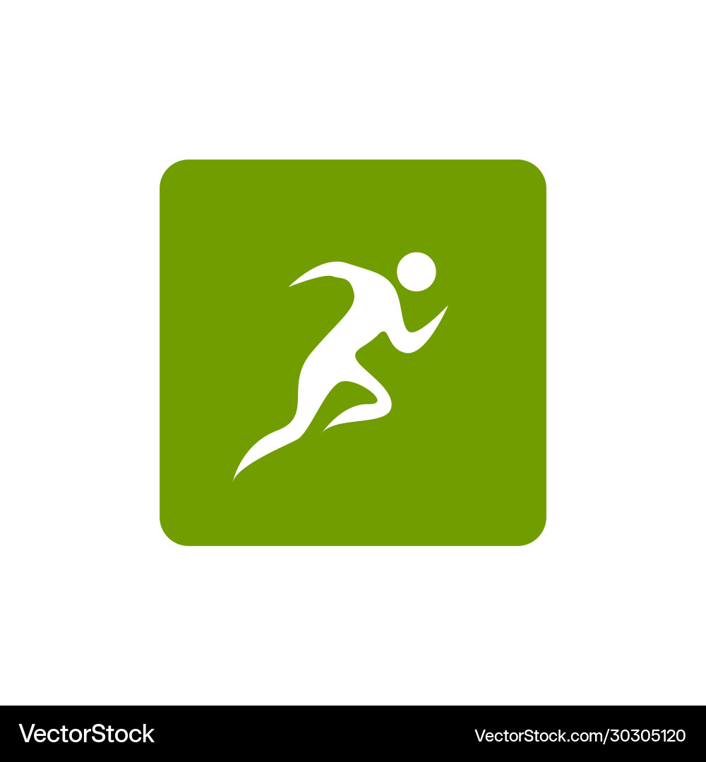 Abstract healthy people running man logo Vector Image