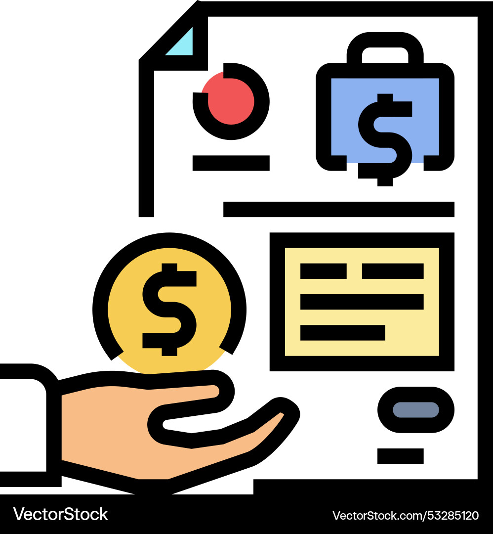 Accounts receivable business process color icon Vector Image Accounts receivable business process color icon Vector Image