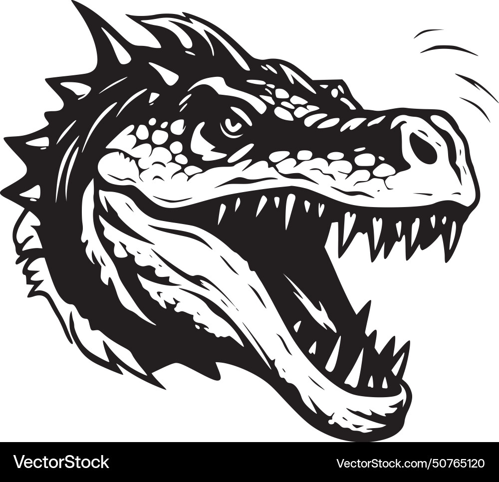 Alligator - black and white isolated icon Vector Image