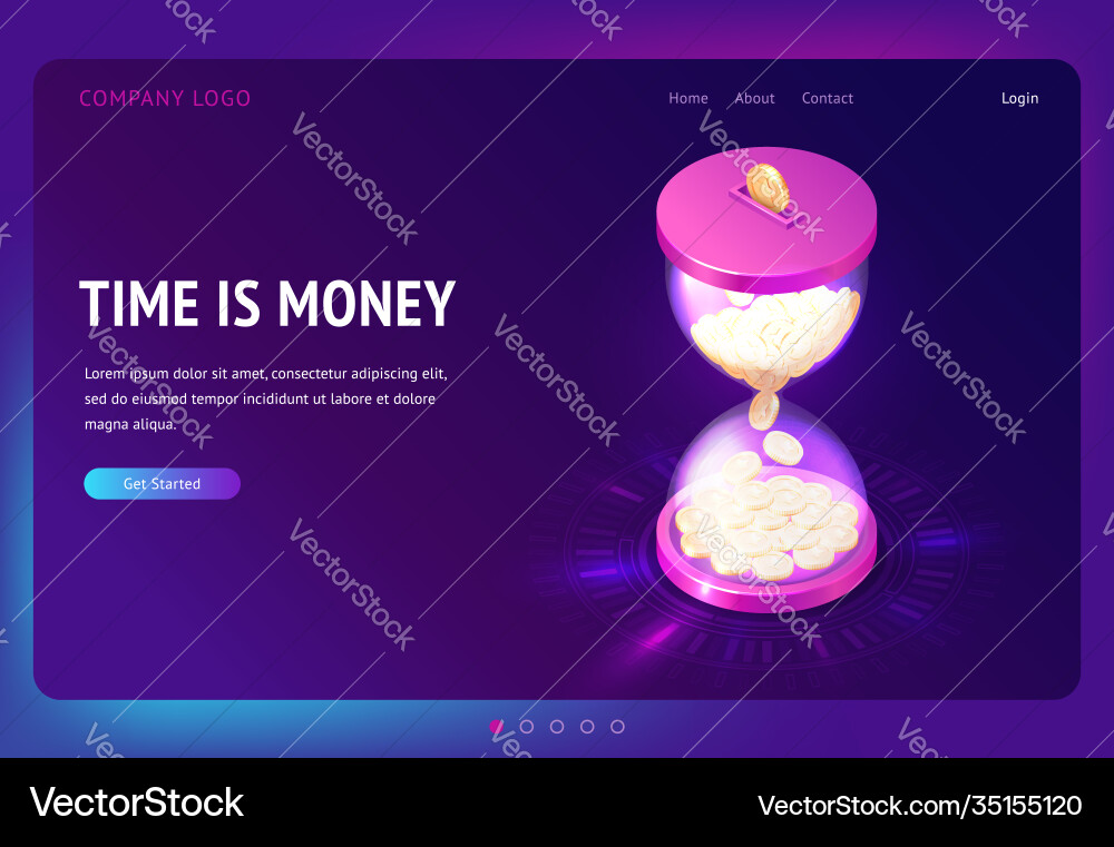 Banner time is money concept Royalty Free Vector Image