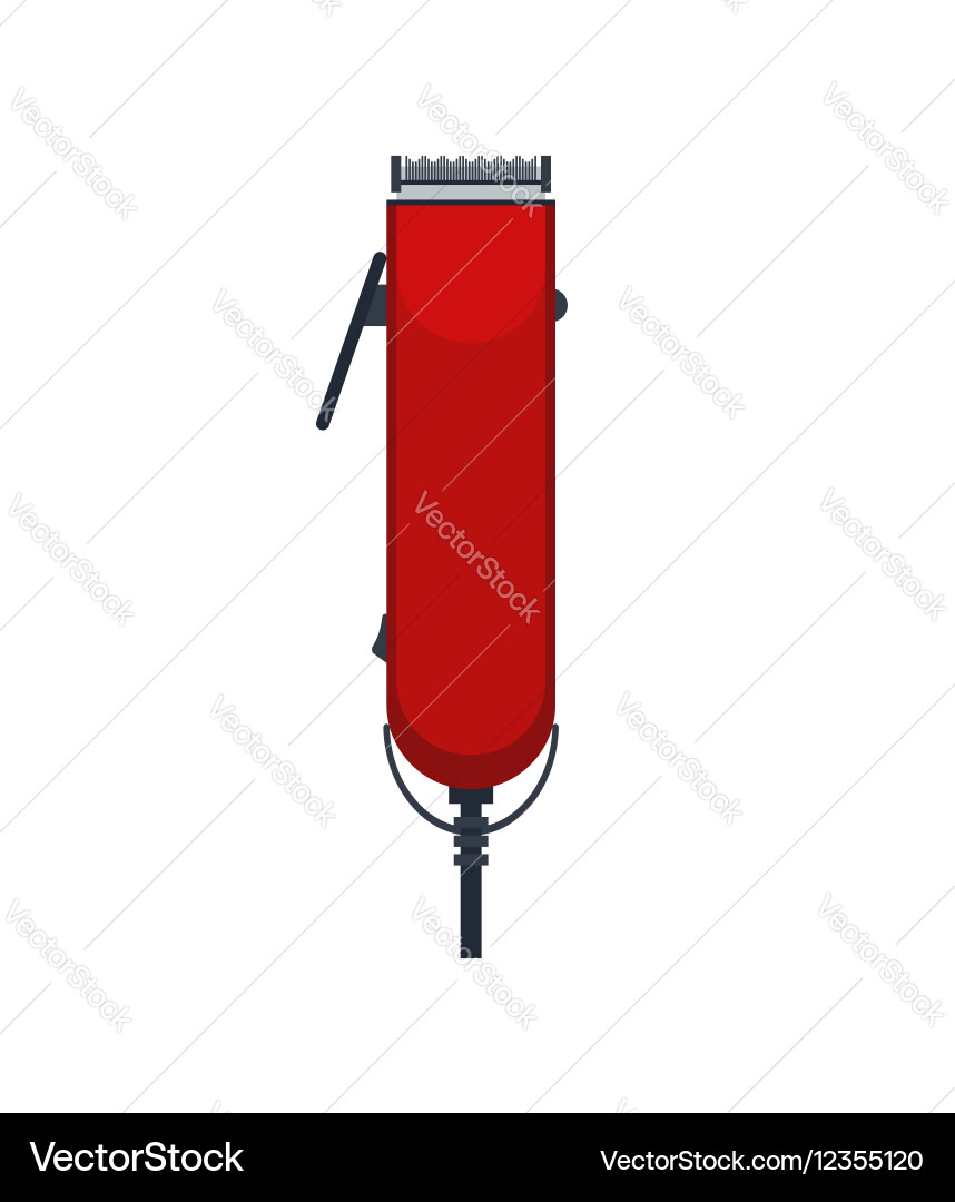 Flat red hairclipper icon logo isolated on white Vector Image