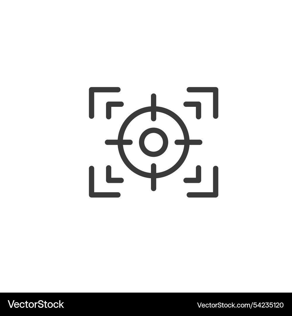 Focus target icon in line design aim Royalty Free Vector