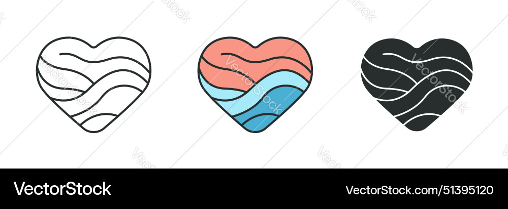 Heart icon symbol isolated on white background Vector Image