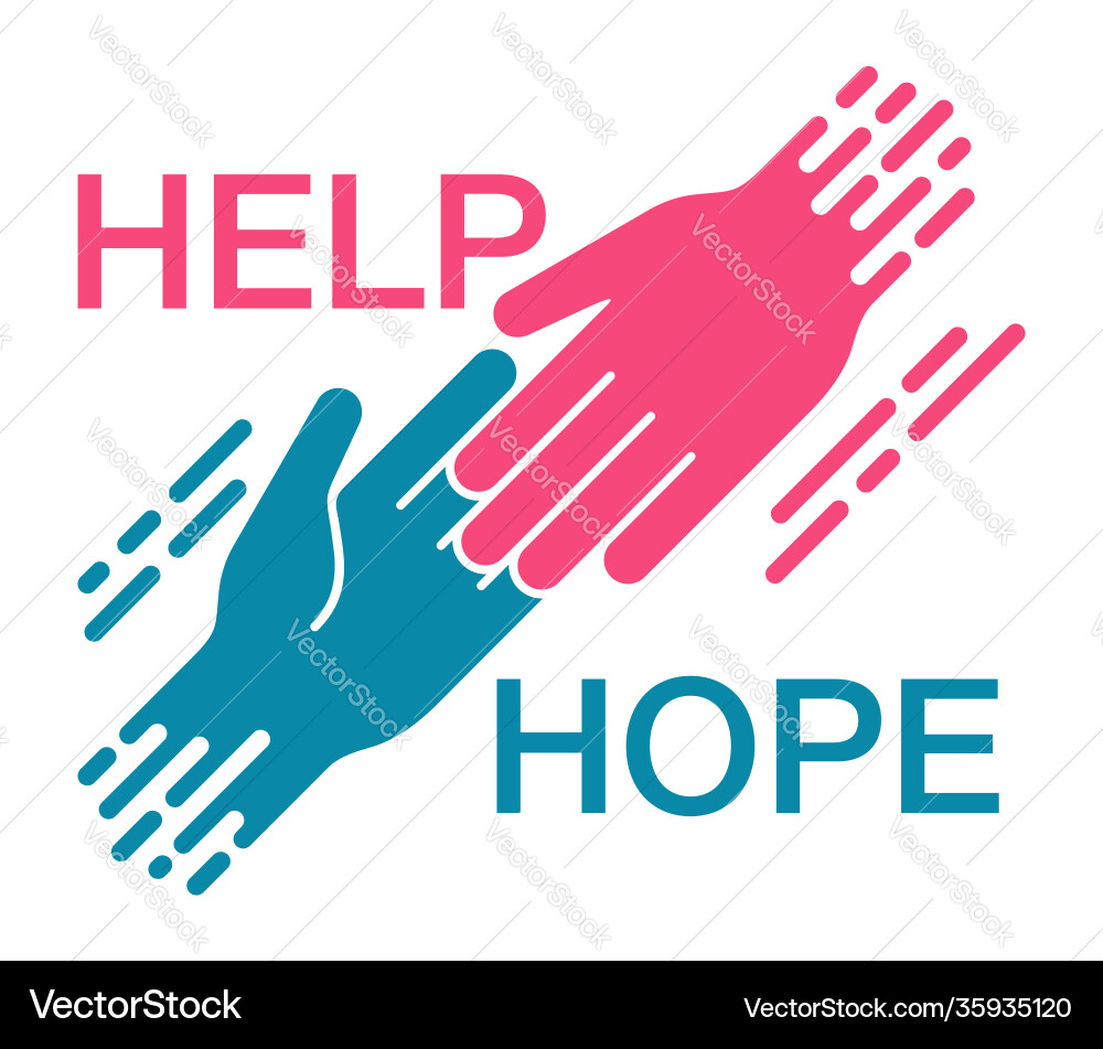 Help and hope benevolence charity Royalty Free Vector Image