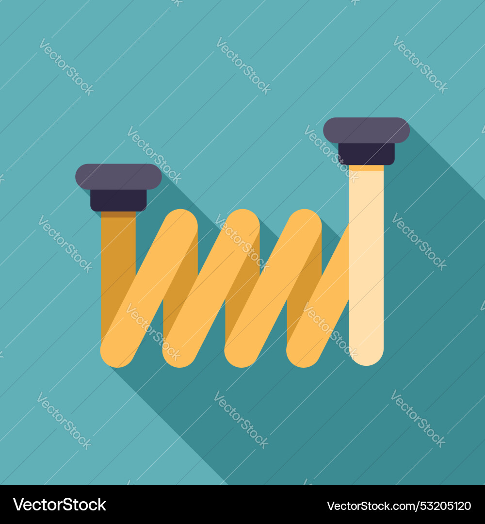 Yellow flexible spring is stretching with long Vector Image