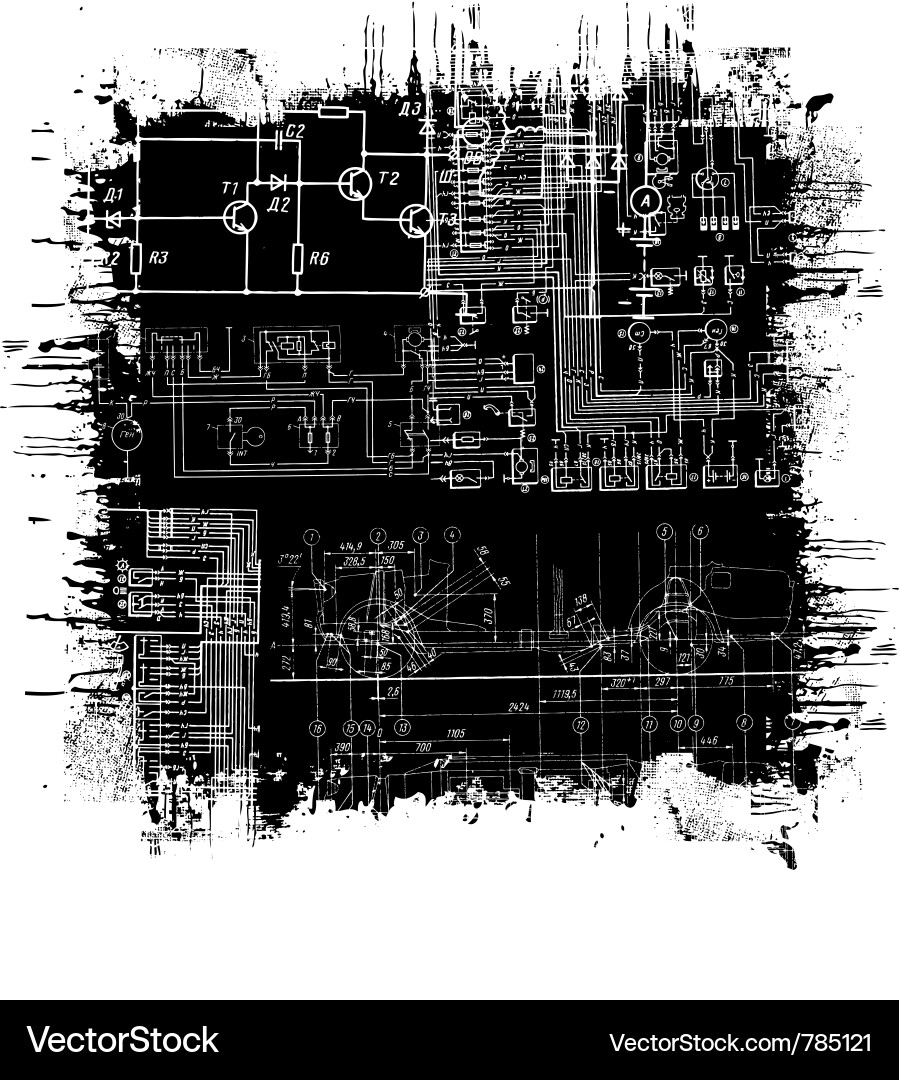 Abstract technical drawing Royalty Free Vector Image