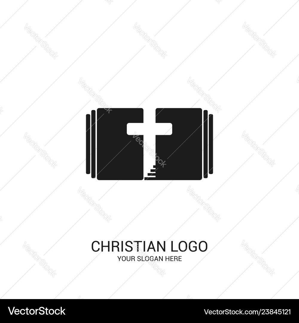 Bible the cross and steps leading to god Vector Image