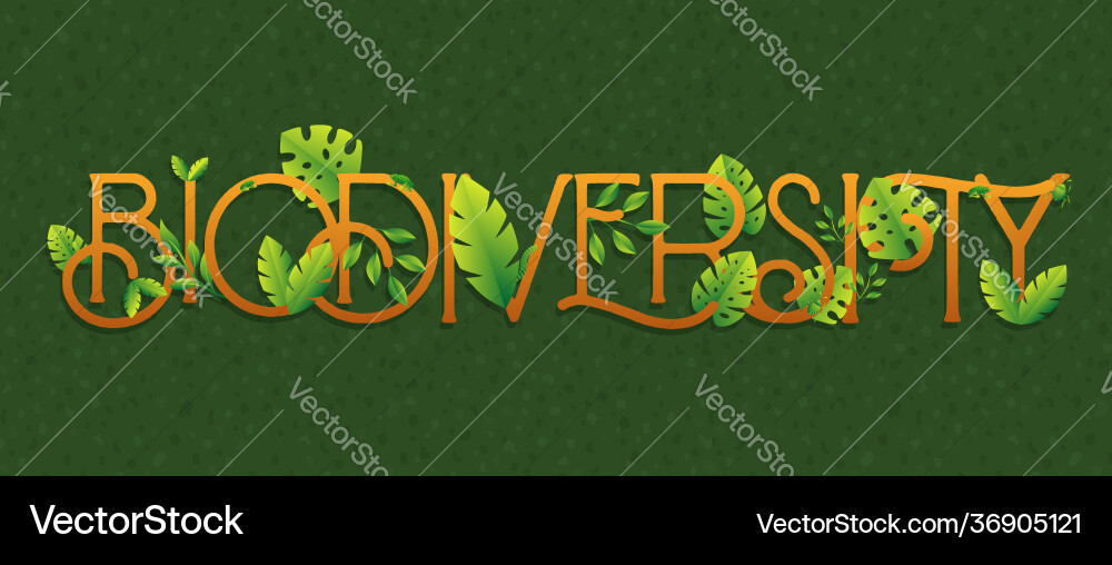 Biodiversity Plant Banner Sign Royalty Free Vector Image
