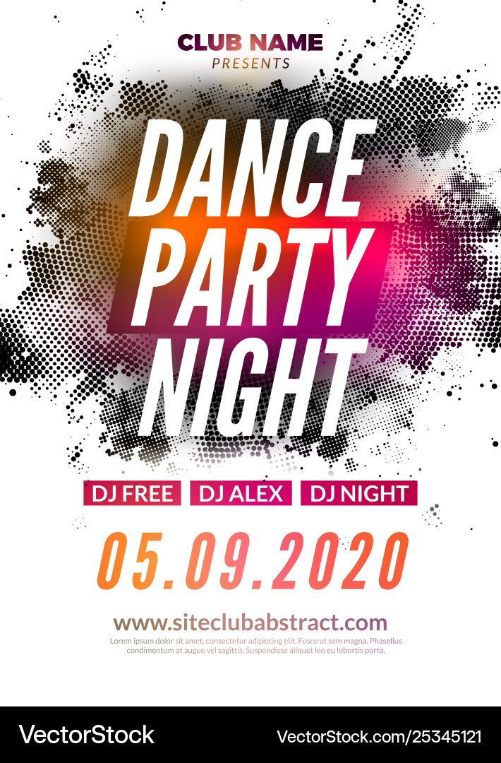 Disco dance party flyer poster dj music Royalty Free Vector