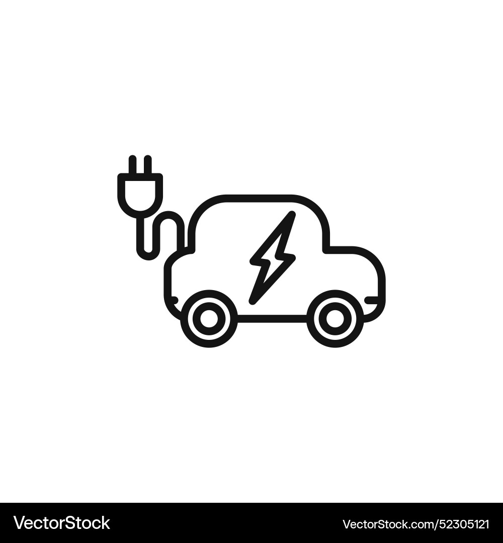 Electric vehicle icon outline collection in black Vector Image