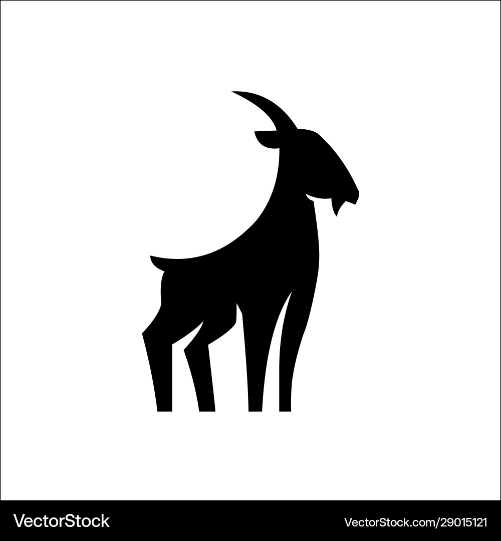 Goat silhouette logo template Royalty Free Vector Image
